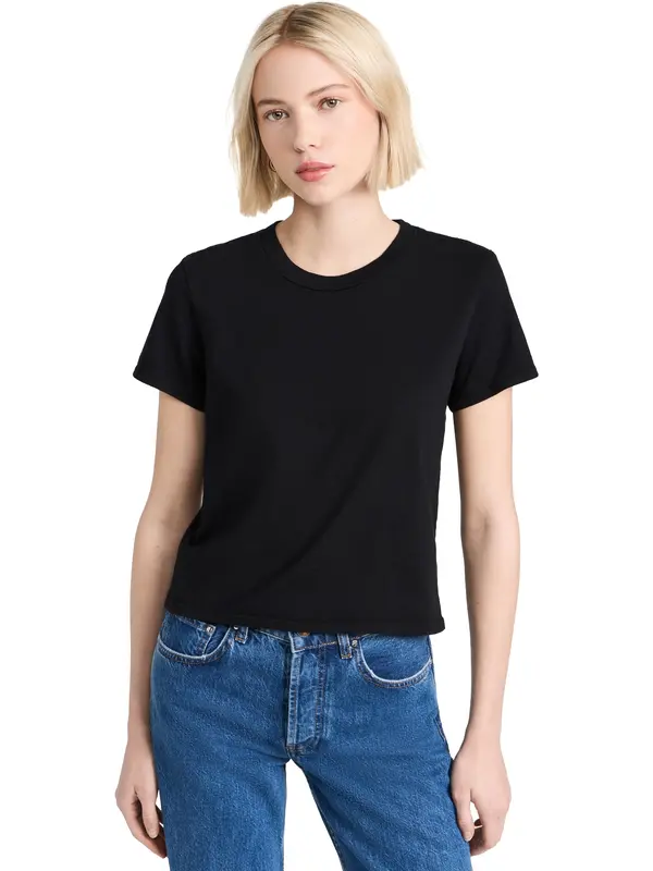 PERFECTWHITETEE Springsteen Supima Cotton Baby Tee - True Black