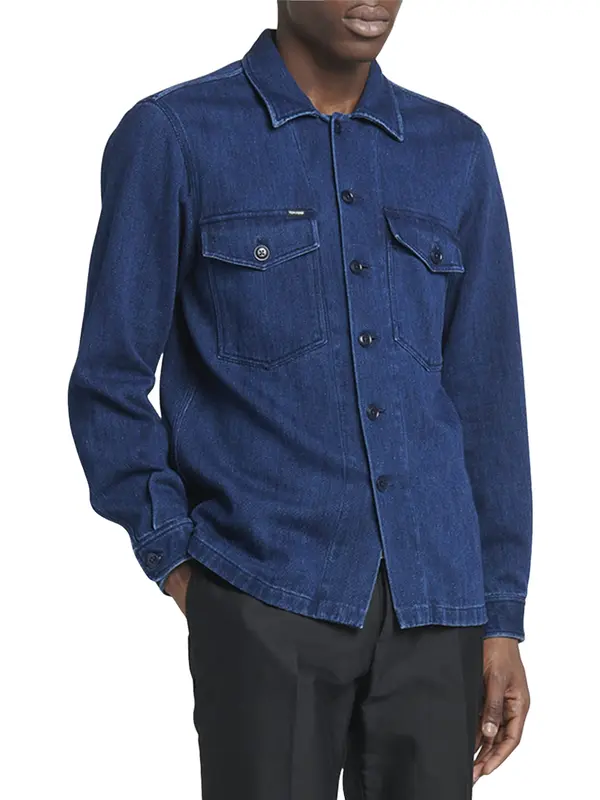 TOM FORD Dark Wash Denim Overshirt - Blue