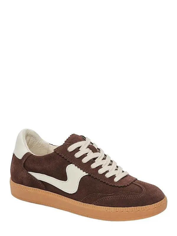 Dolce Vita Notice Low Top Sneakers - Dark Brown Suede