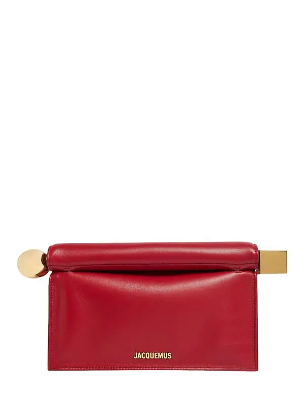 Jacquemus La Pochette Rond Clutch Bag - Dark Red 480