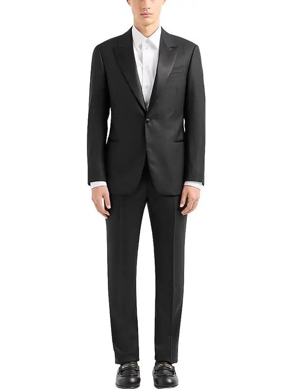 Emporio Armani G Line Regular Fit Peak Lapel Tuxedo - Solid Black