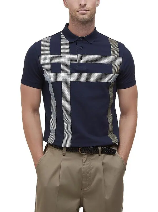 Barbour Blaine Cotton Pique Regular Fit Polo Shirt - Navy/pine