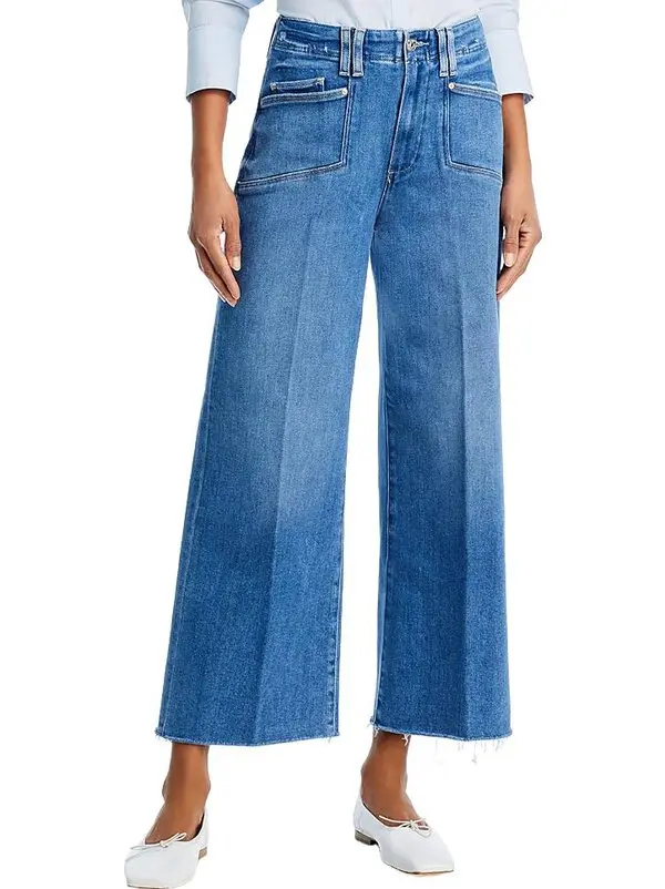 Paige Anessa High-rise Wide-leg Ankle Jeans - Sunny