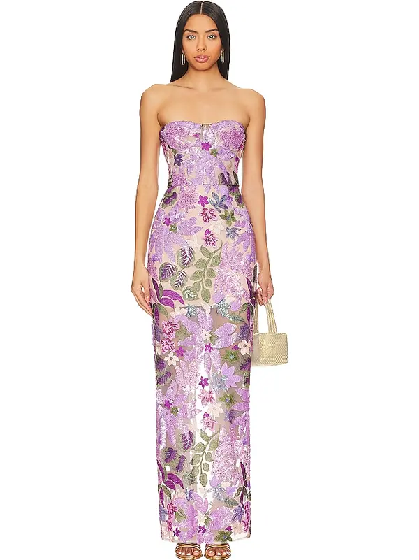 BRONX AND BRONCO Dahlia Gown - Lilac Multi
