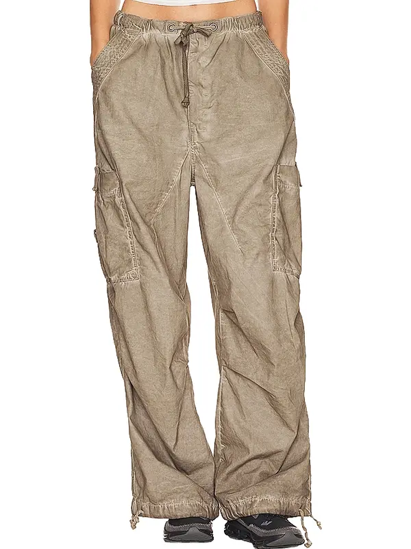 JADED LONDON Oil Wash Parachute Pants - Beige