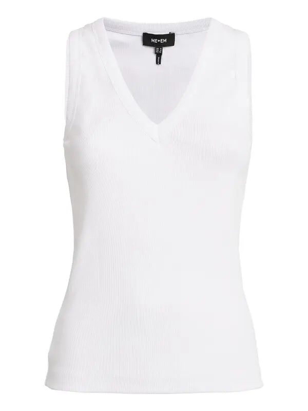 ME+EM V-neck Ribbed Ultimate Vest - White