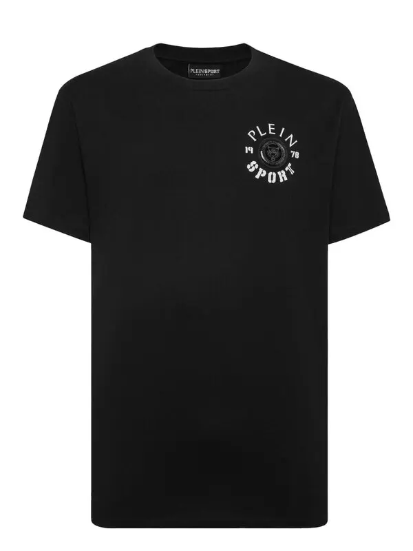 PLEIN SPORT Logo-appliqué Cotton T-shirt - Black