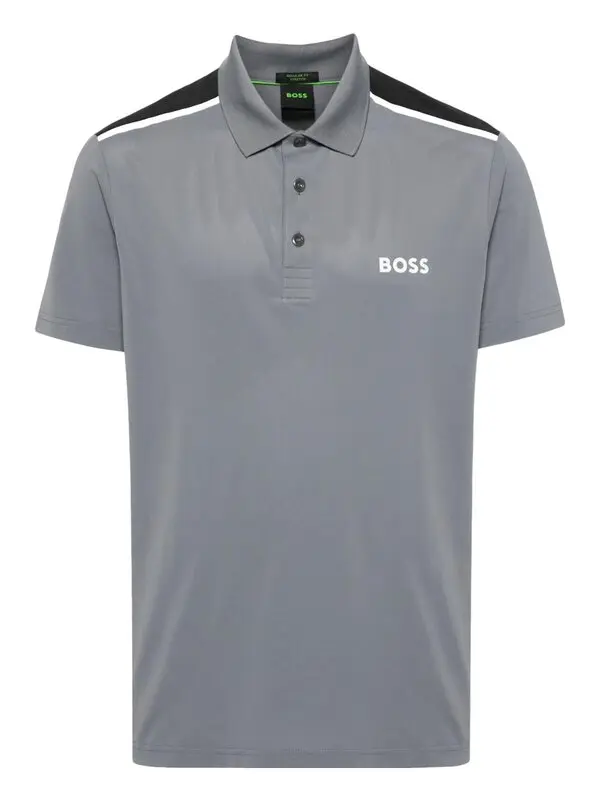 BOSS Logo-print Polo Shirt - Grey