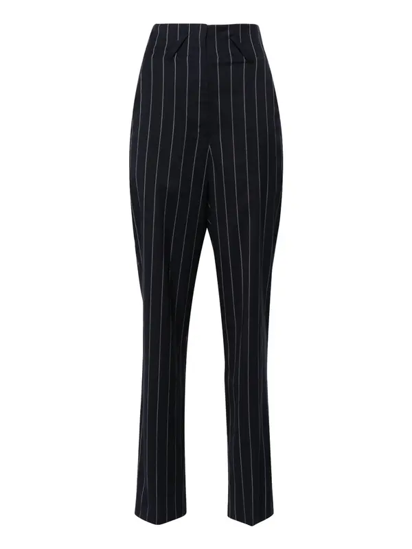 IRO PARIS Horacia Pinstriped Tapered Trousers - Blue