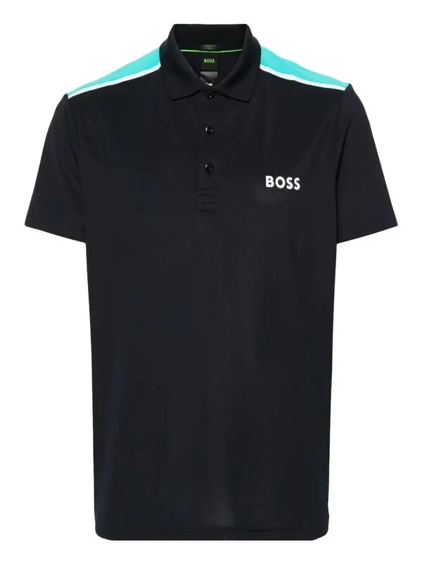 BOSS Logo-print Polo Shirt - Blue