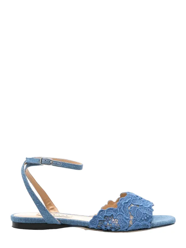 ARTEANA Floral-lace Strap Sandals - Blue