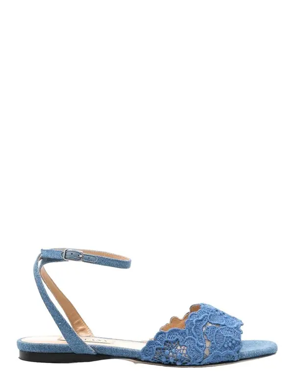 ARTEANA Floral-lace Strap Sandals - Blue