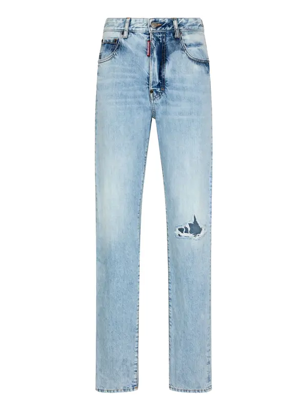 Dsquared2 Ripped Slim-cut Jeans - Blue