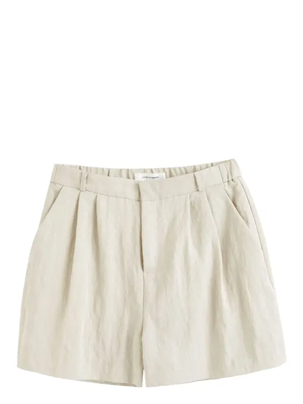 Chinti & Parker Pleat-detail Cotton Shorts - Neutrals