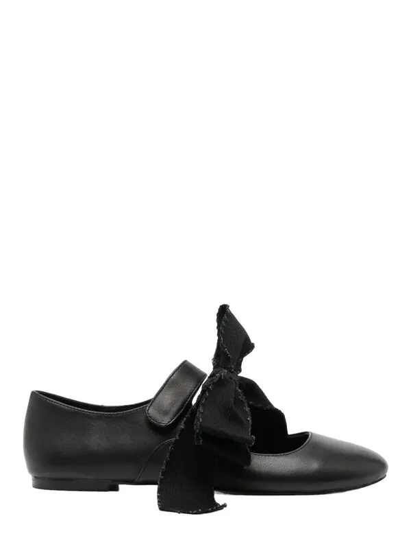 Yohji Yamamoto Bow-detailed Strappy Ballerinas - Black