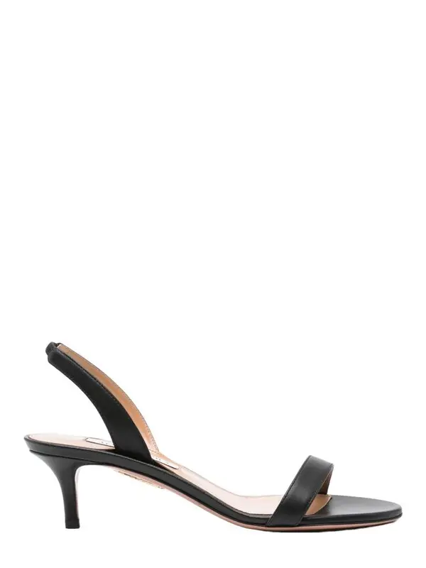 AQUAZZURA 50mm So Nude Leather Sandals - Black
