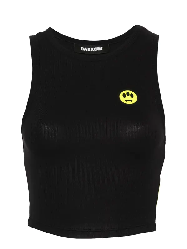 BARROW Logo-print Cropped Top - Black