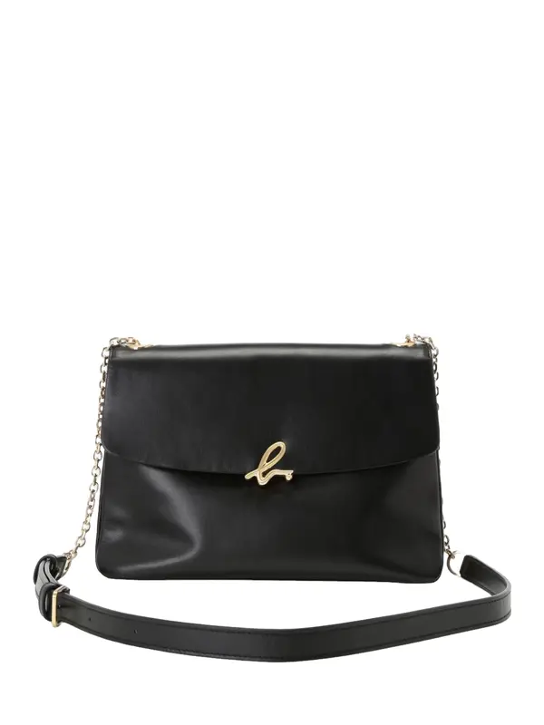 AGNÈS B. Logo-clasp Leather Crossbody Bag - Black
