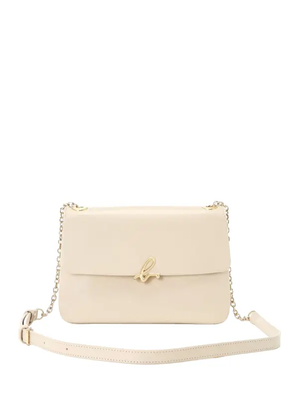 AGNÈS B. Logo-clasp Leather Crossbody Bag - Neutrals