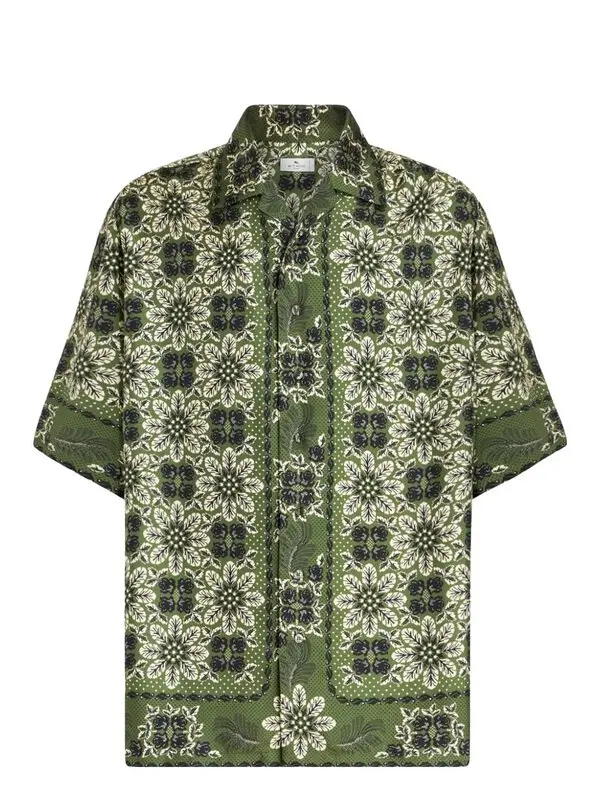 Etro Floral-print Silk Shirt - Green