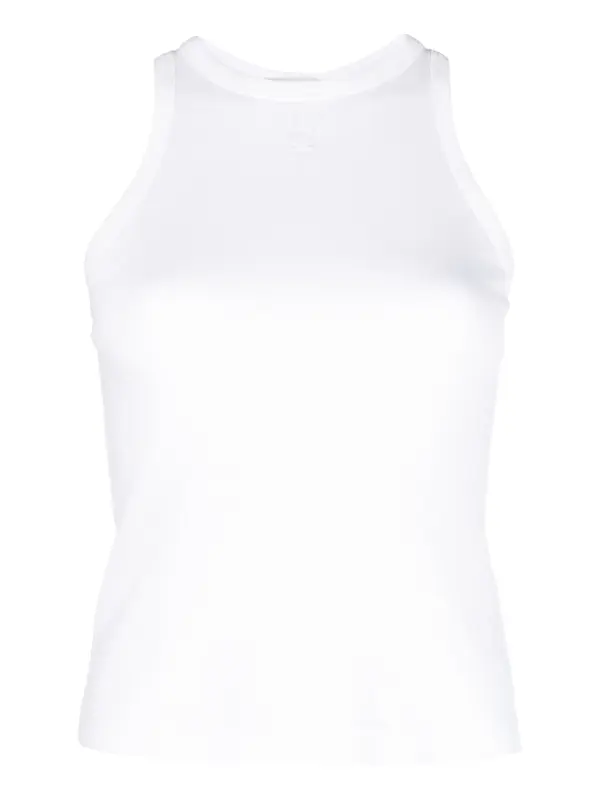 Sandro Logo-embroidered Ribbed Tank Top - White