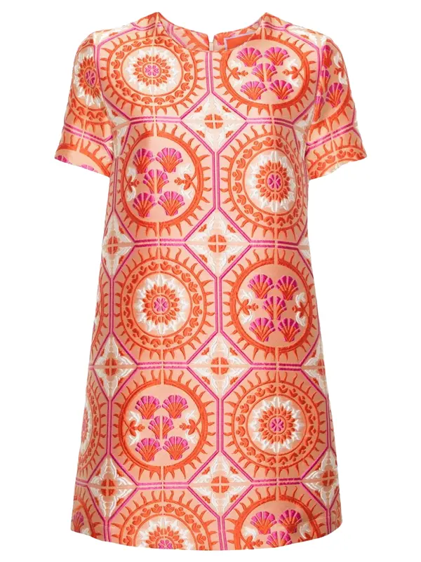 La DoubleJ Swing Patterned Jacquard Minidress - Neutrals