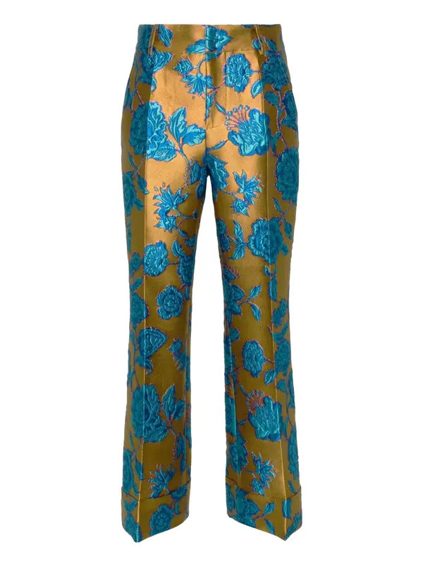 La DoubleJ Hendrix Jacquard Tailored Trousers - Gold
