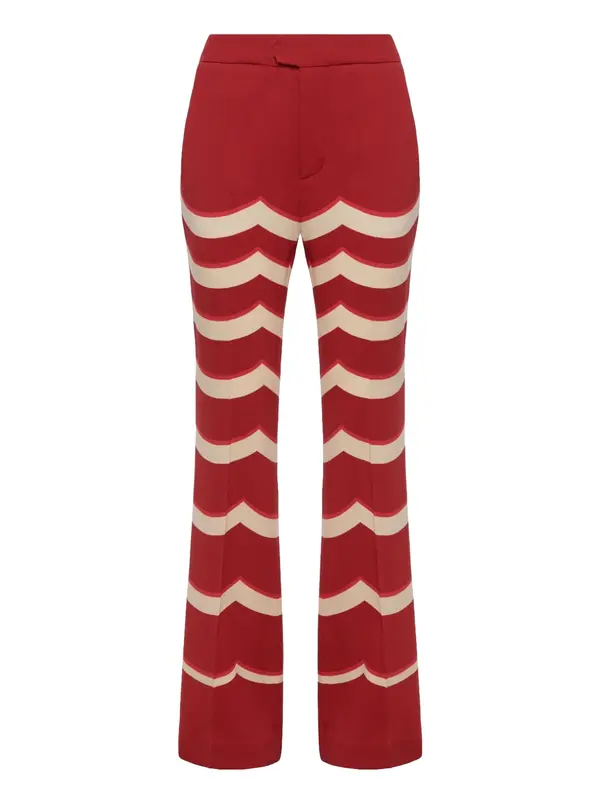 La DoubleJ Saturday Night Flared Trousers - Red