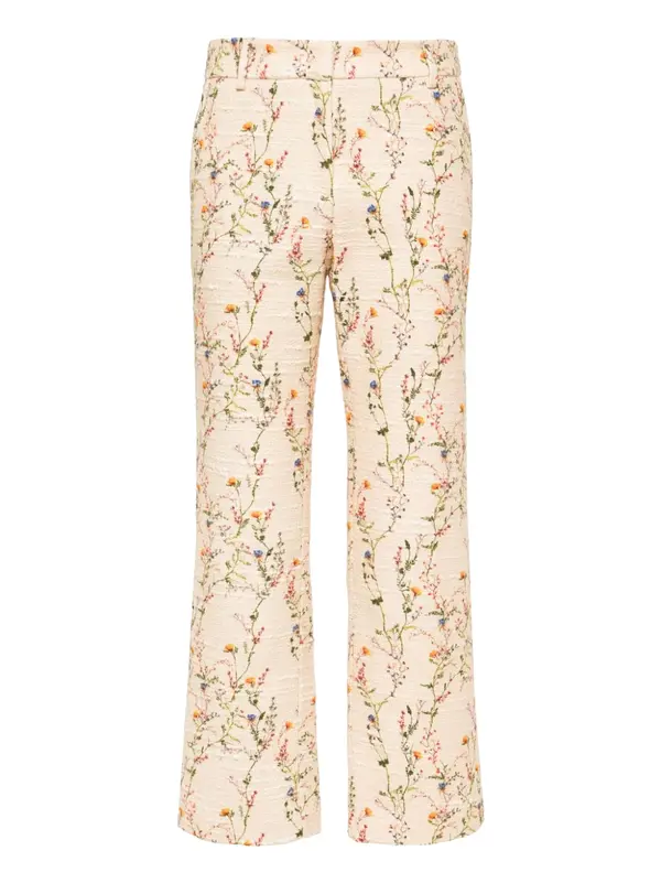 La DoubleJ 24/7 Floral Tweed Trousers - Neutrals