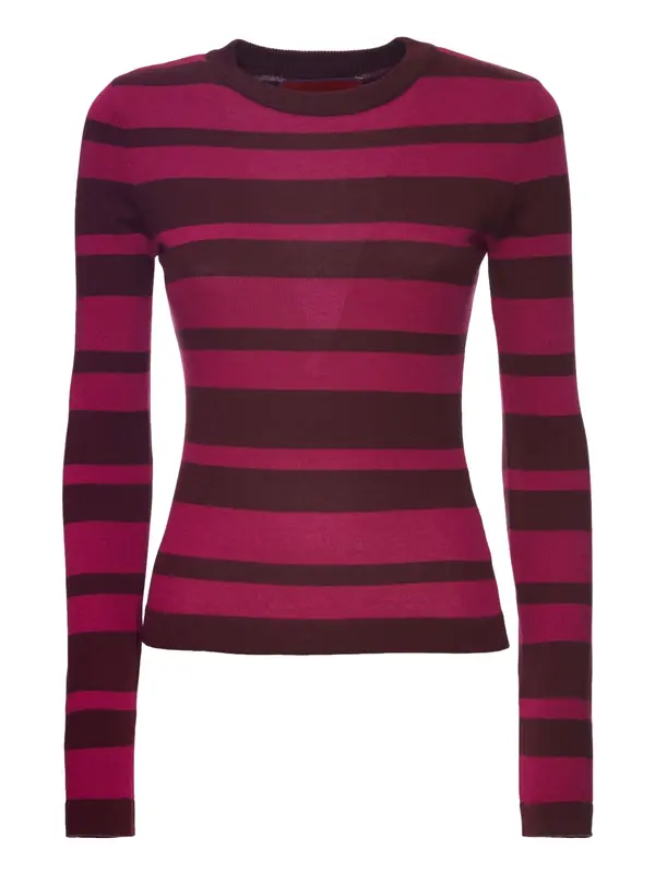 La DoubleJ Striped Fine-knit Jumper - Purple