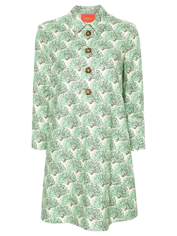 La DoubleJ Artemis Fans-jacquard Minidress - Green
