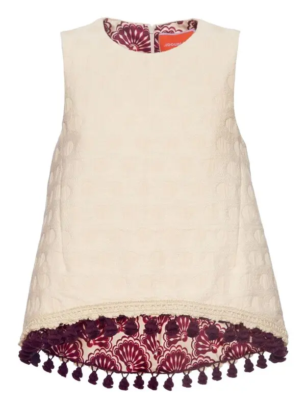 La DoubleJ Jacquard Cotton Blouse - Neutrals