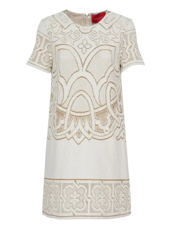 La DoubleJ Lacey Cotton-blend Minidress - Neutrals