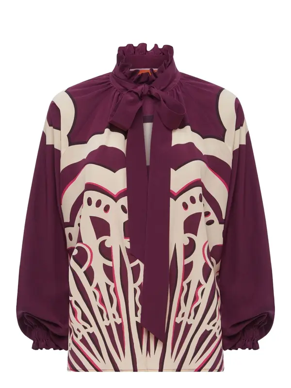 La DoubleJ Cerere Geometric-print Blouse - Purple