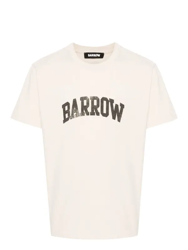 BARROW Logo-print Cotton T-shirt - Neutrals