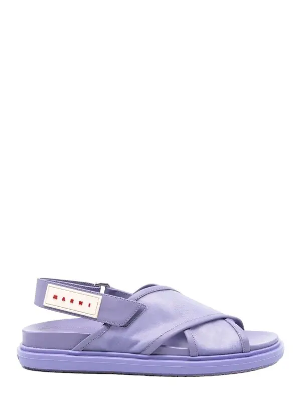 Marni Fussbett Logo-appliqué Sandals - Purple
