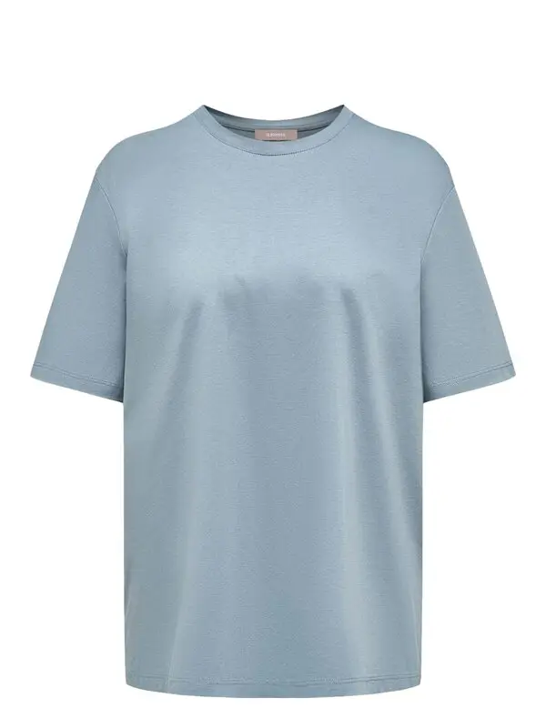 12 STOREEZ Cotton Round-neck T-shirt - Blue