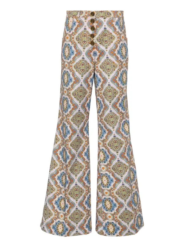 Etro Mandala-print Flared Jeans - Purple