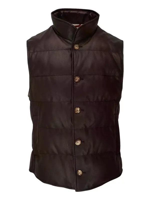 Brunello Cucinelli Button-up Down Vest - Brown
