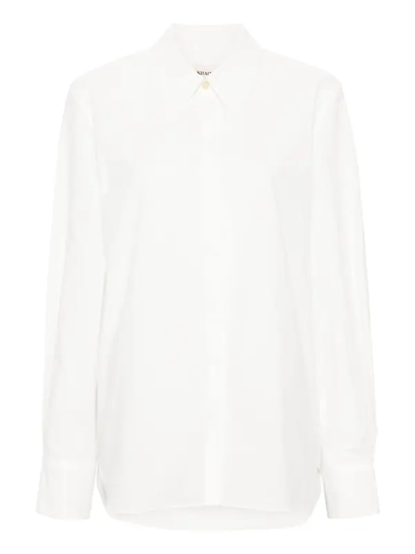 Khaite Pointed-collar Cotton Shirt - White