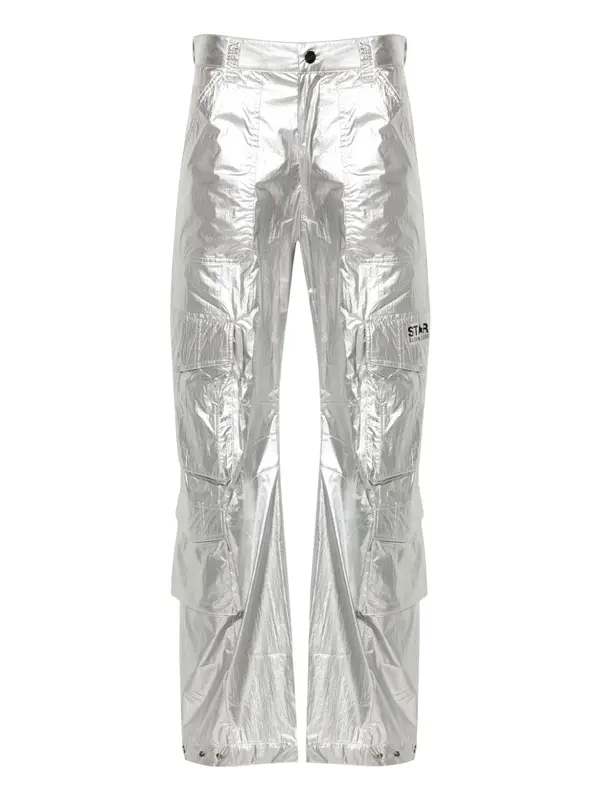 GOLDEN GOOSE Wide-leg Cargo Trousers - Silver