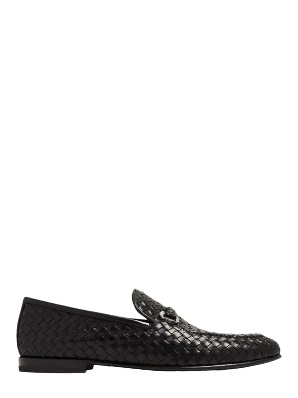 BARRETT Woven Leather Loafers - Black