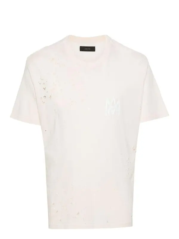 Amiri Shotgun Logo-print T-shirt - Neutrals