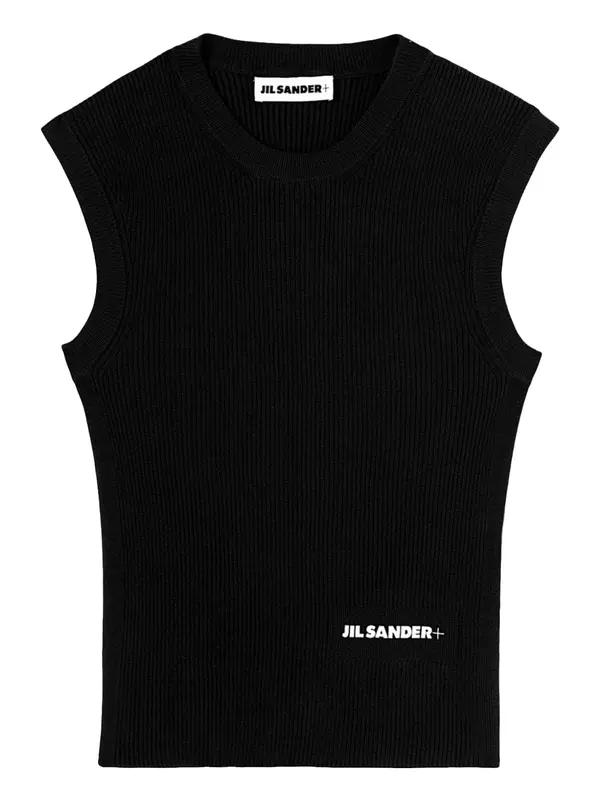 JIL SANDER Logo-print Vest Top - Black