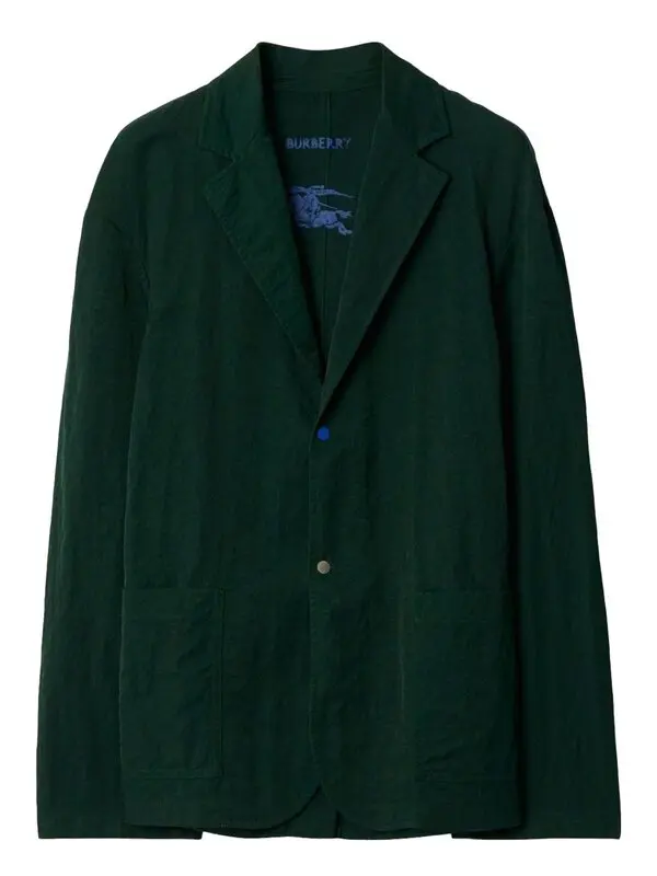 Burberry Notched-lapels Single-breasted Blazer - Green