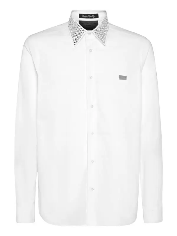 Philipp Plein Sugar Daddy Crystal-embellished Shirt - White