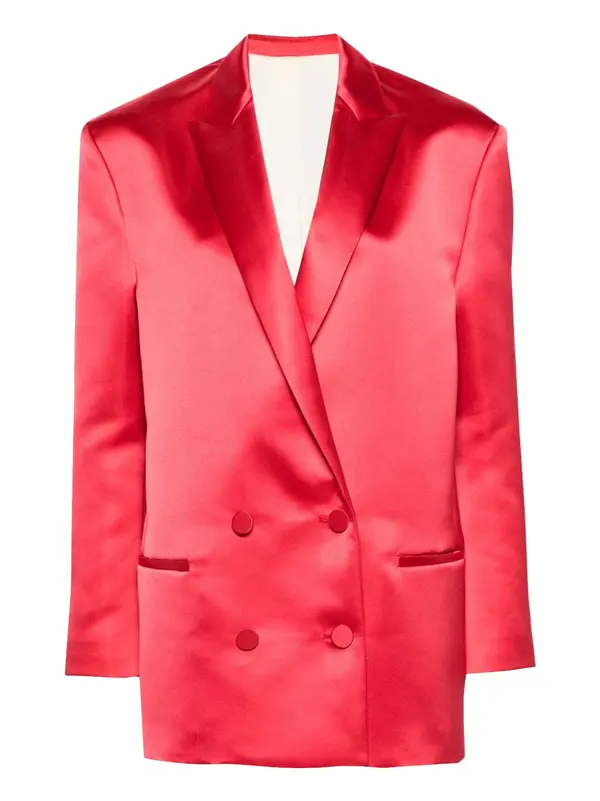 Philosophy Di Lorenzo Serafini Double-breasted Satin Blazer - Red