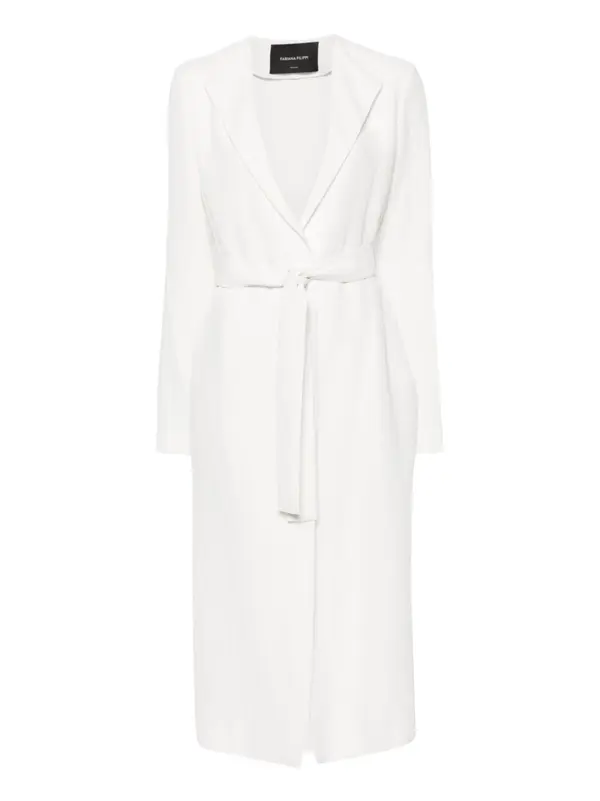 Fabiana Filippi Belted Coat - White