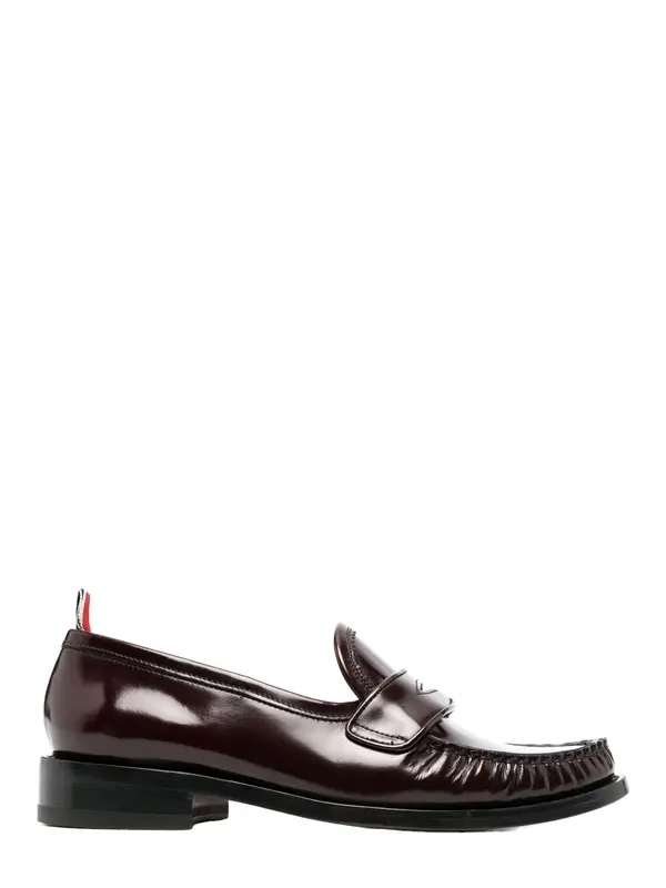Thom Browne Rwb Tab Leather Penny Loafers - Red