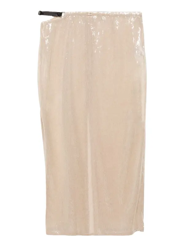 COURREGES Glitter Long Skirt - Neutrals